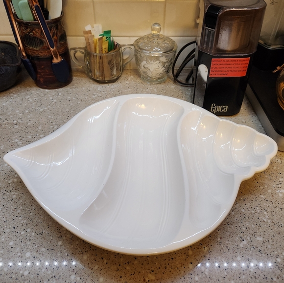 Source Unknown | Dining | Vintage Seashell Serving Platter Plate White ...